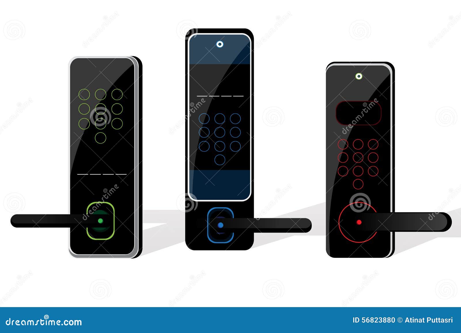 Home electric door lock stock vector. Illustration of authentication ...
