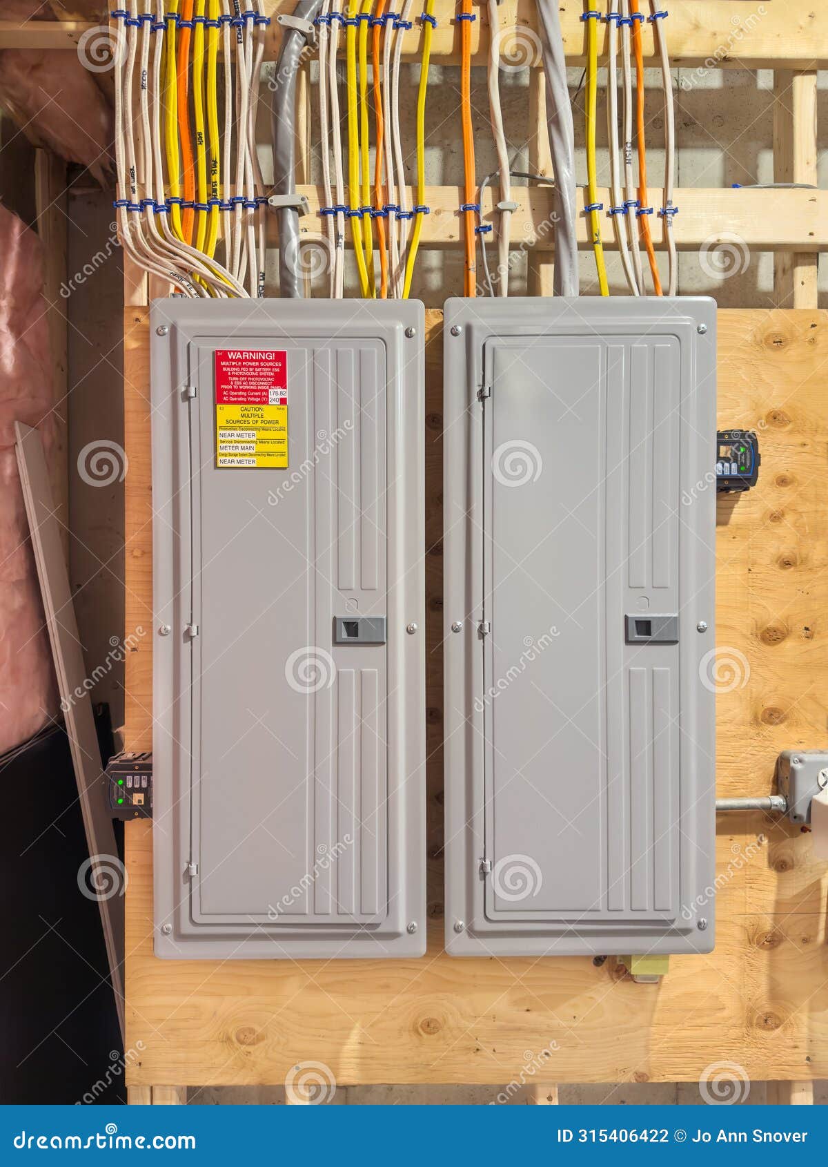 Updated Electrical Panels for Solar Installation Stock Photo - Image of ...