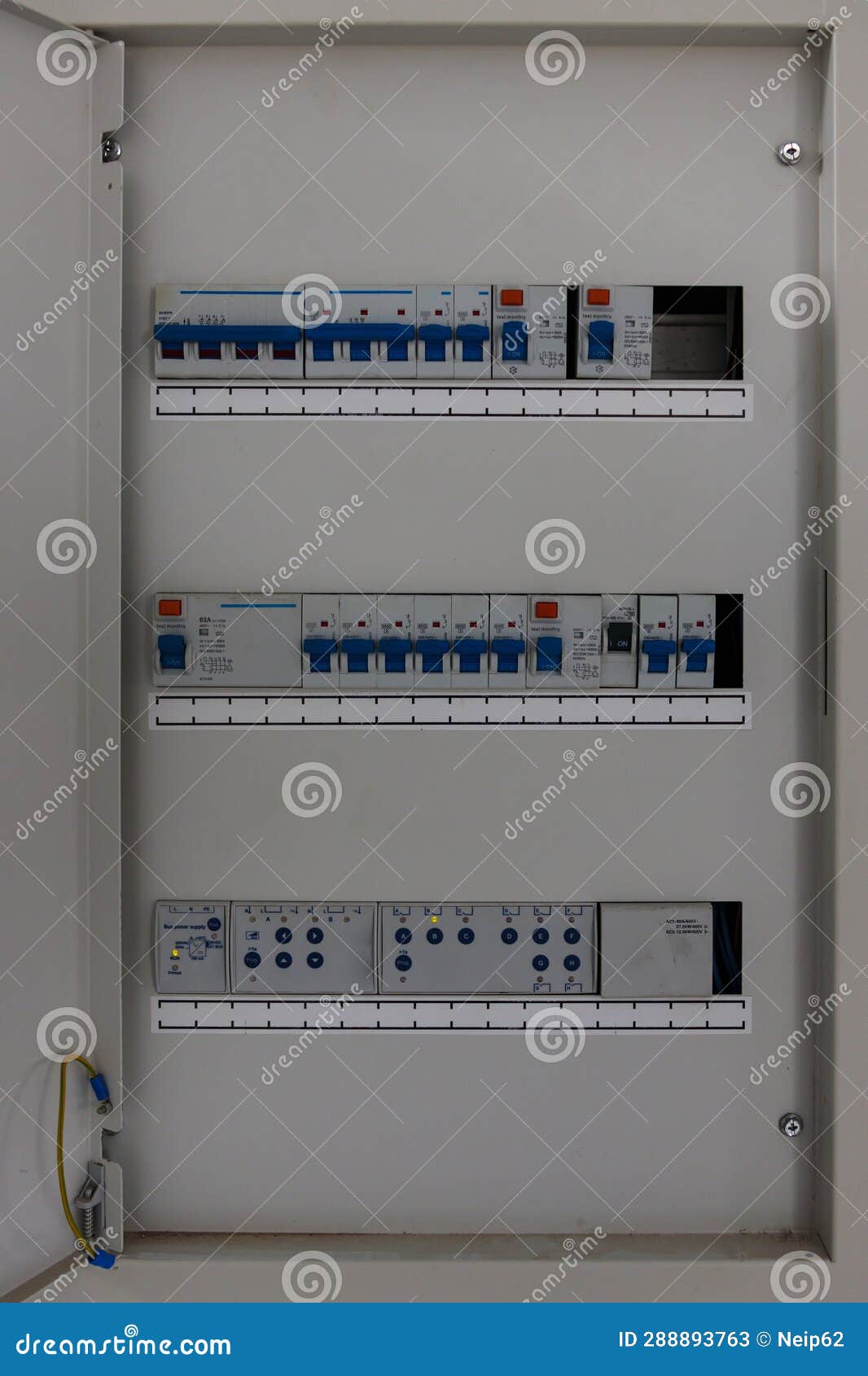 Home Electrical System Fuse, Switch Box. Opened Fuse Box Stock Image ...