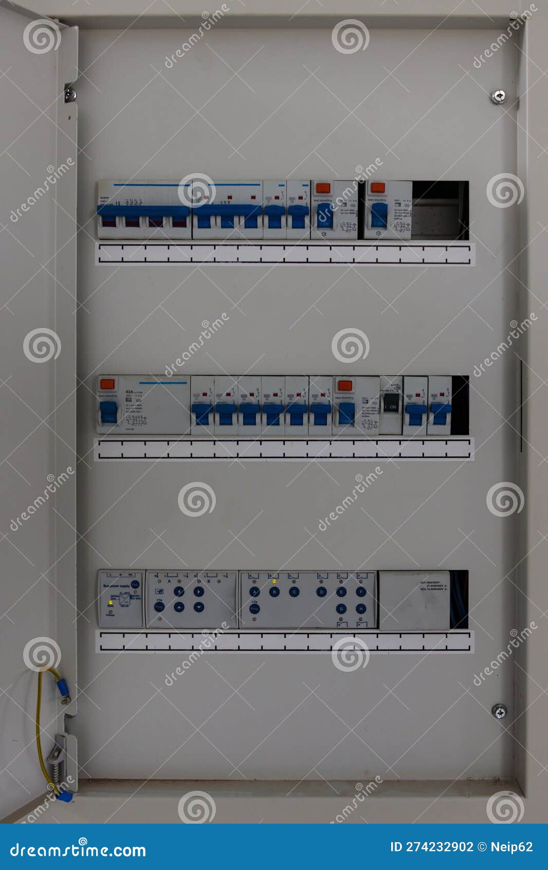 Home Electrical System Fuse, Switch Box. Opened Fuse Box Stock Photo ...