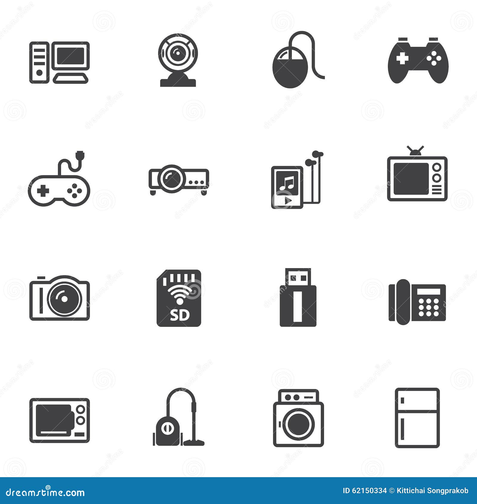 Home Electronic Device Icons Set Stock Vector - Illustration of laptop ...