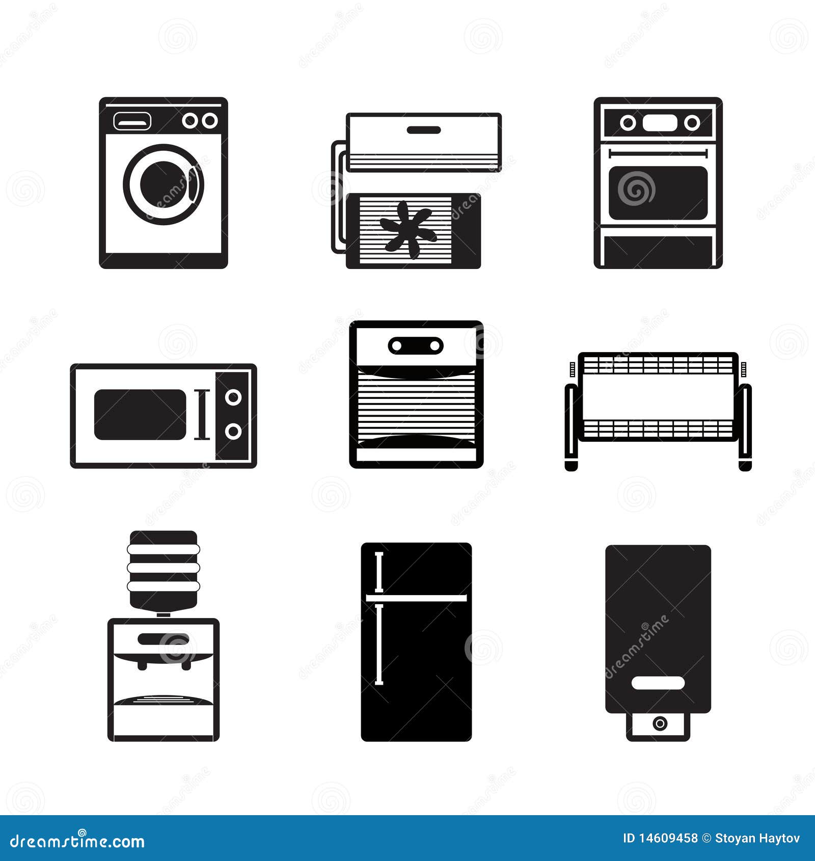 Home Electronics and Equipment Icons Stock Vector - Illustration of ...