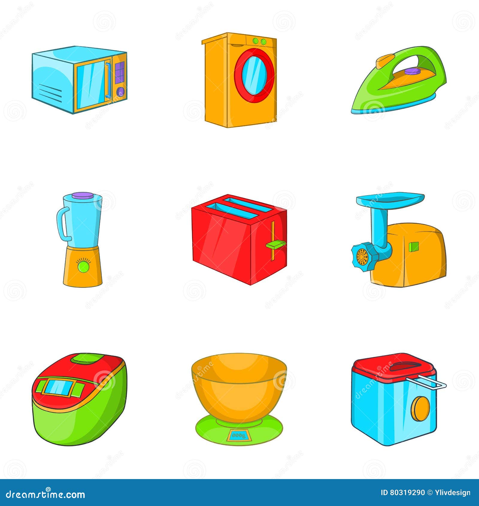 Home Electronics Icons Set, Cartoon Style Stock Vector - Illustration ...