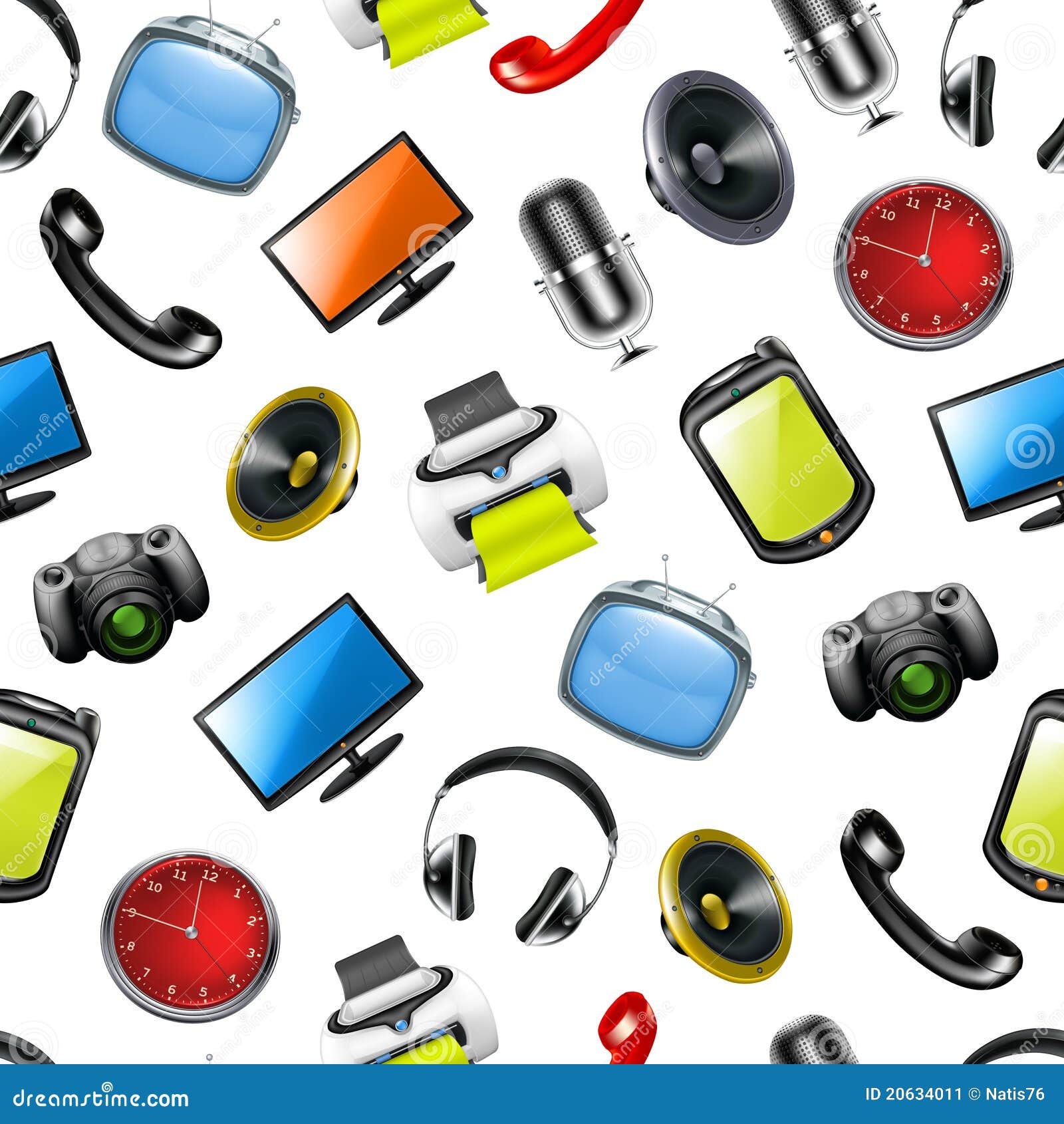 Home Electronics, Seamless Pattern Stock Vector - Illustration of ...