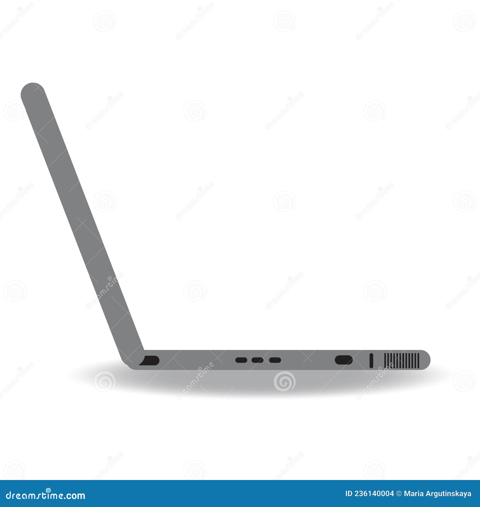 Home Elements Open Laptop Side View Flat Style Stock Vector ...