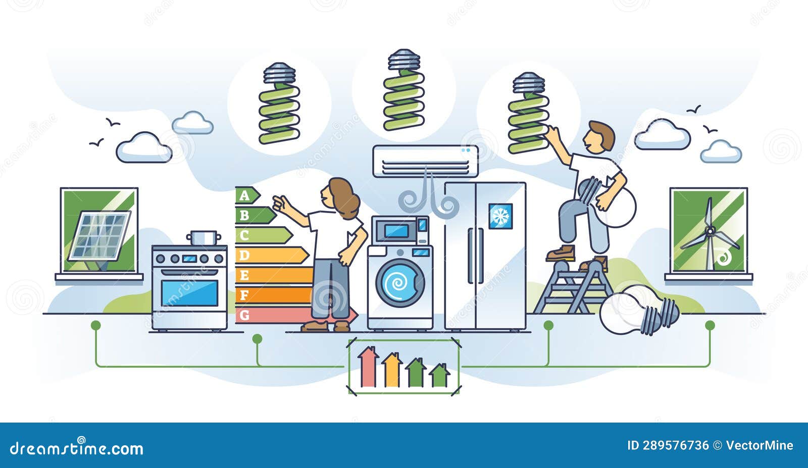 Power Usage Line Icon Concept. Power Usage Vector Linear Illustration ...