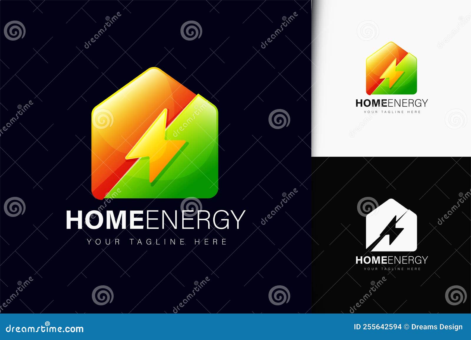 Home Energy Logo Design with Gradient Stock Vector - Illustration of ...