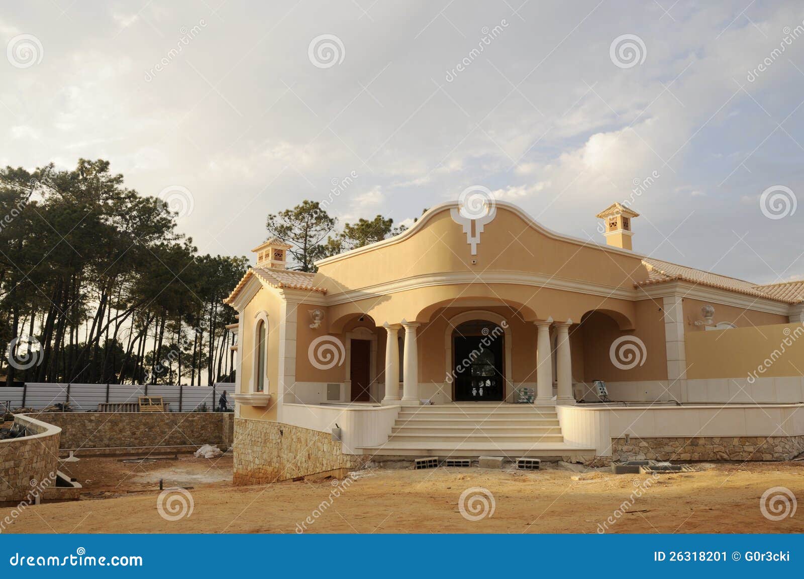Home Entrance Under Construction, Finishing, Luxury House Stock Image ...