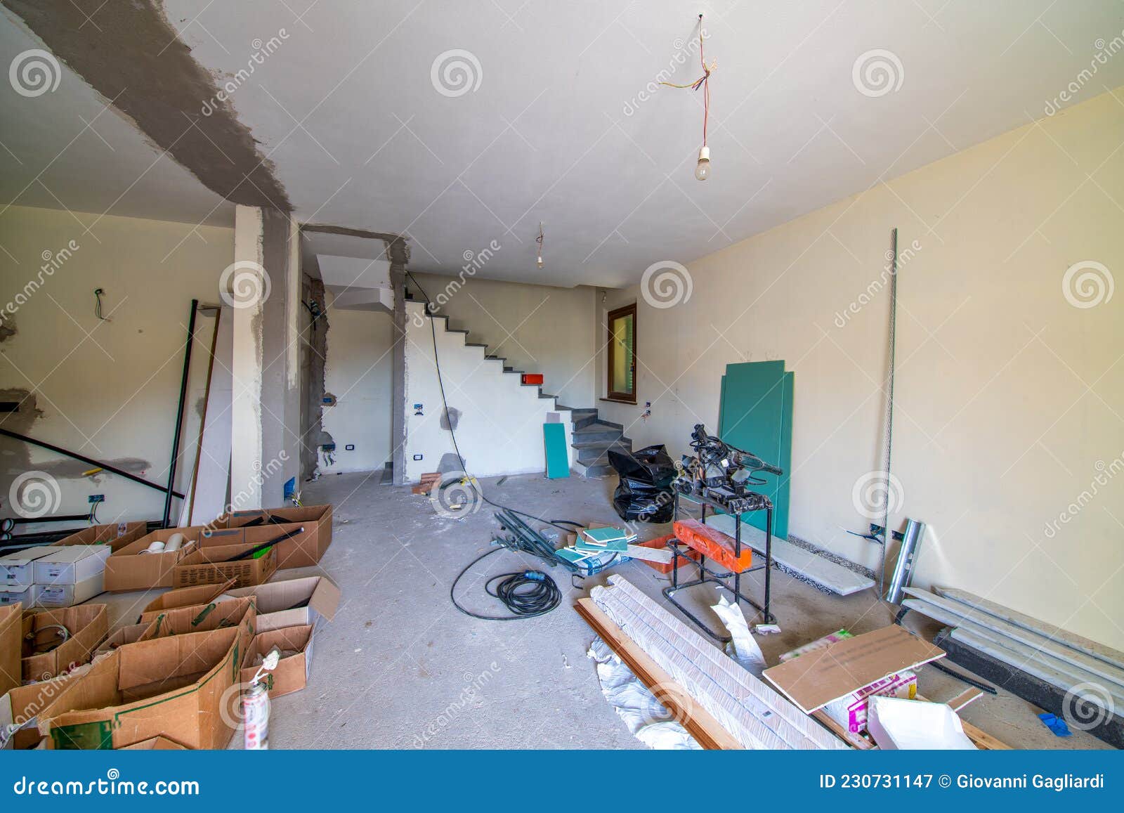 Home Entrance Under Construction. New House Concept Stock Image - Image ...