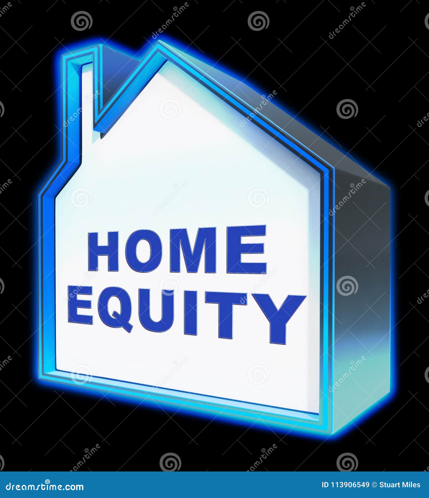 Home Equity Represents Property Value 3d Rendering Stock Illustration ...