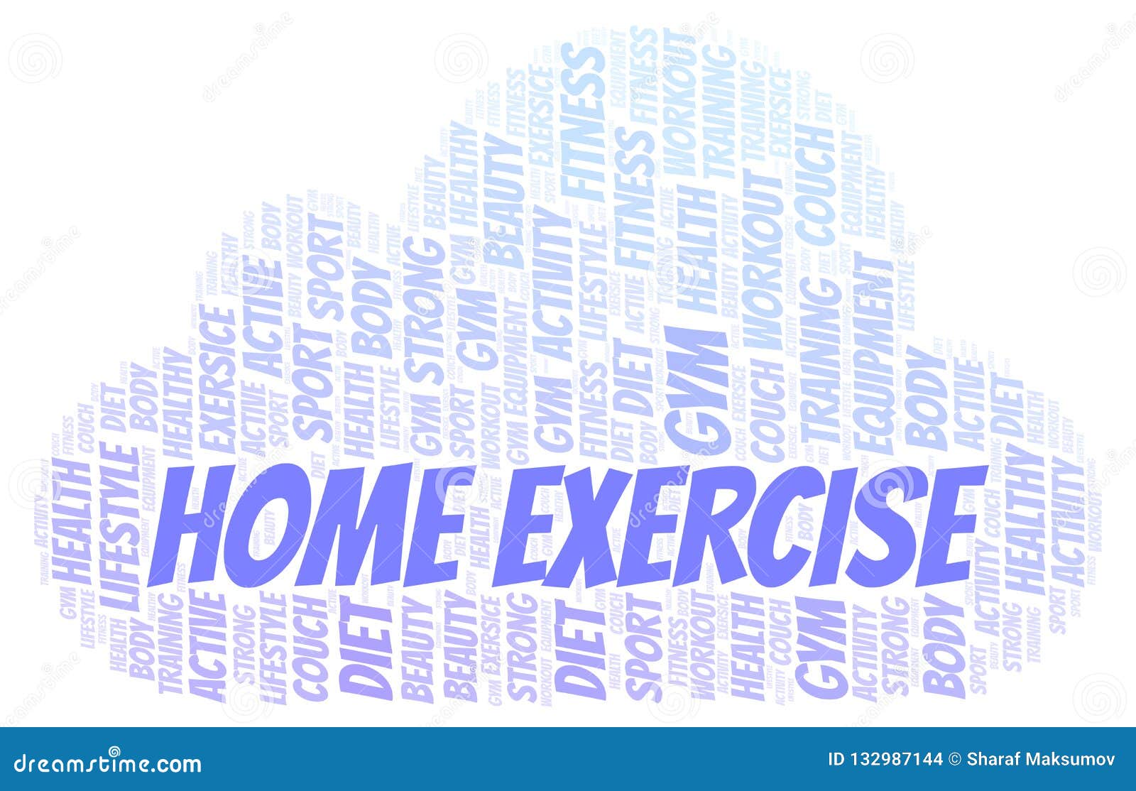 Home Exercise word cloud stock illustration. Illustration of bright ...