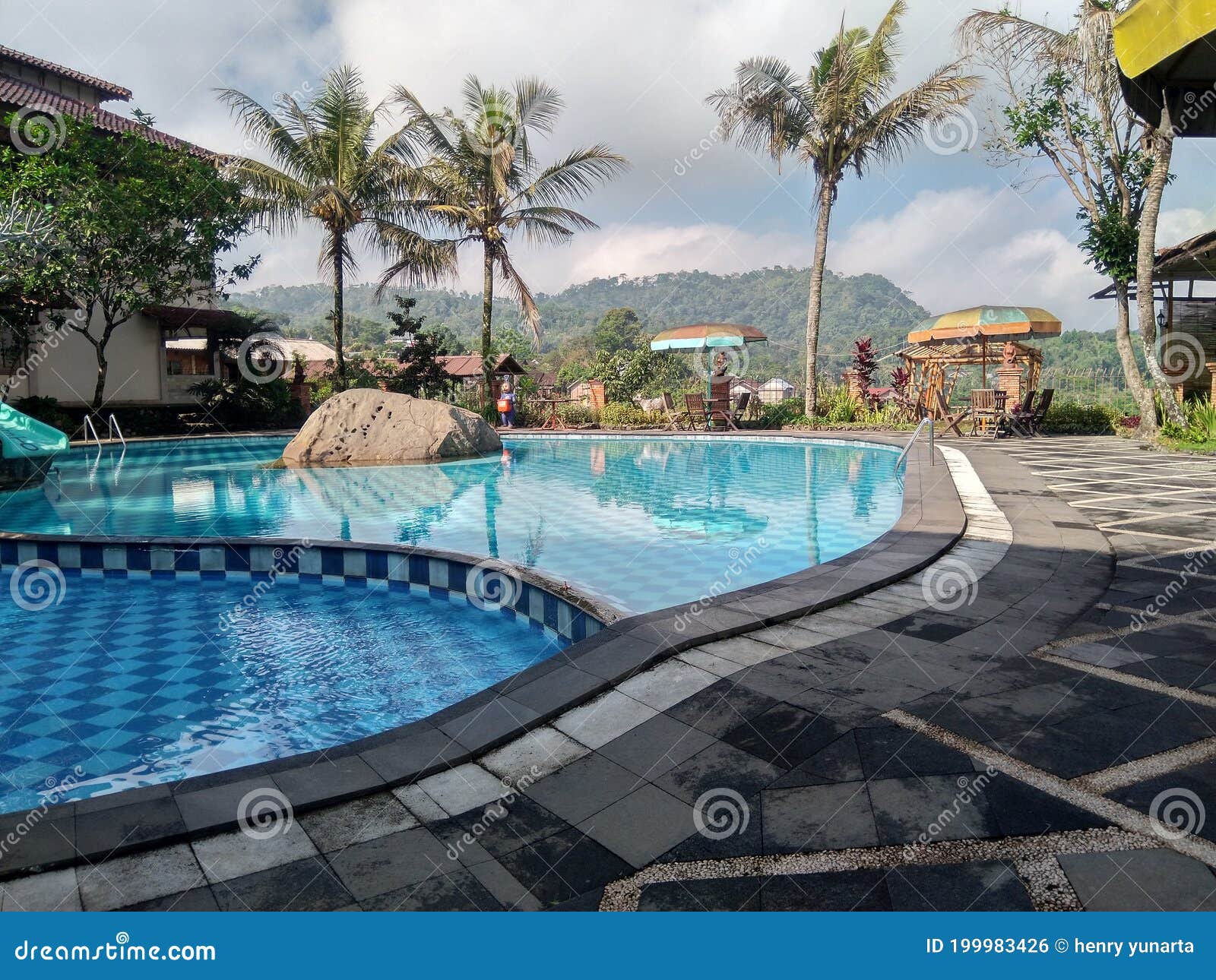 Home with Exotic Pool Views Stock Photo - Image of estate, views: 199983426