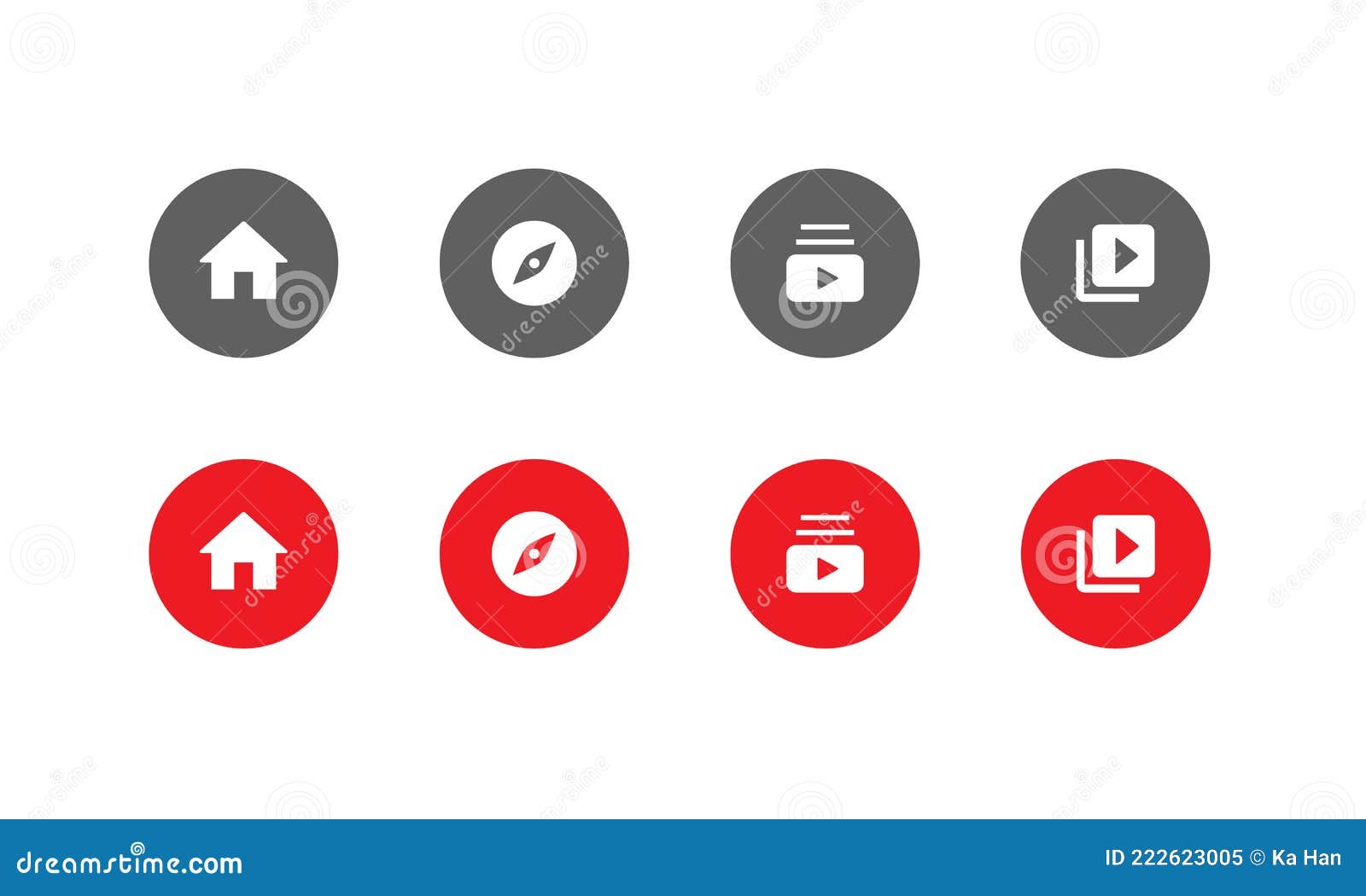 Youtube Library Menu Button Icon Vector. Recent Symbol Illustration ...