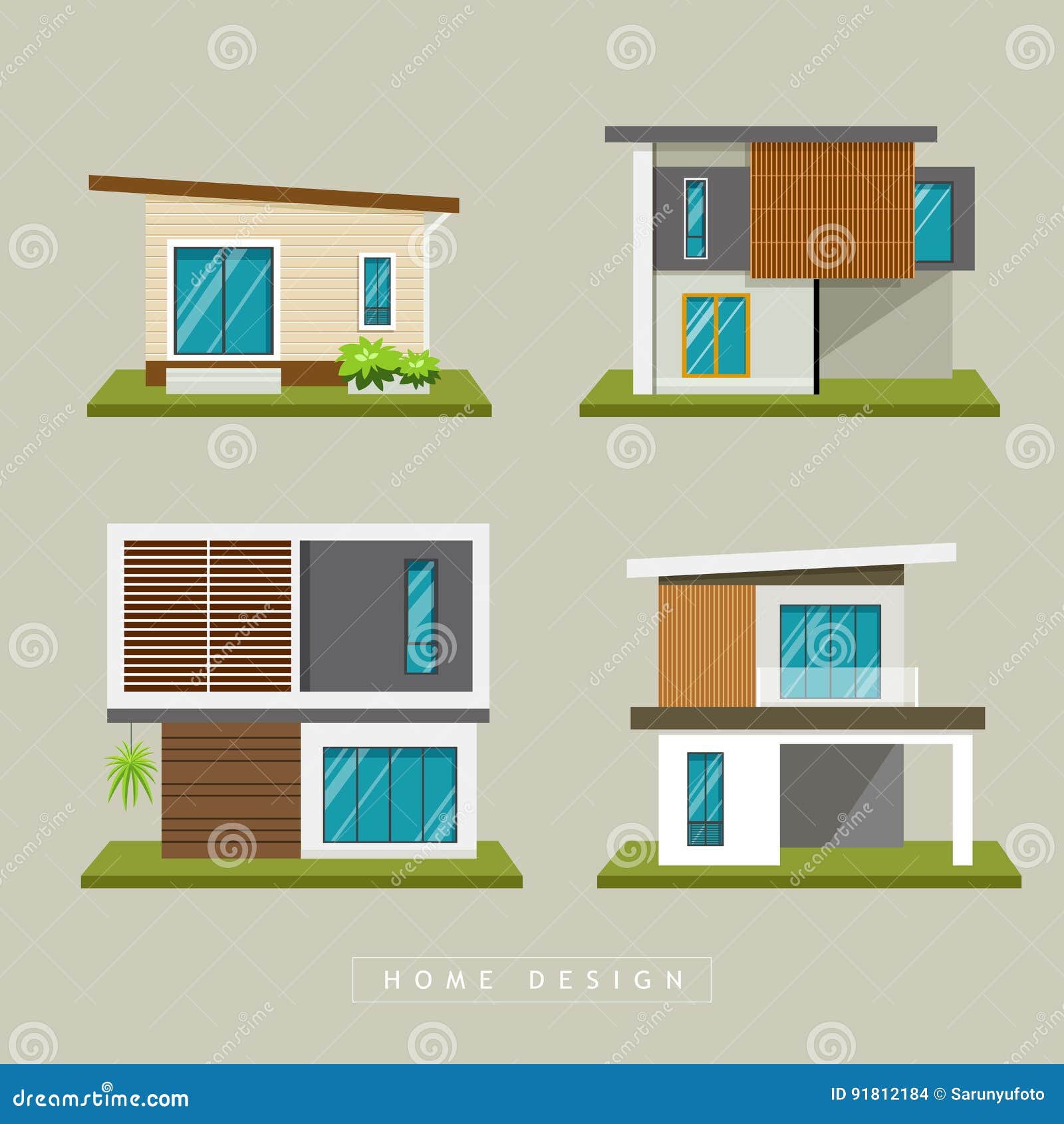 Home Exterior Modern Design Collections Stock Vector - Illustration of ...