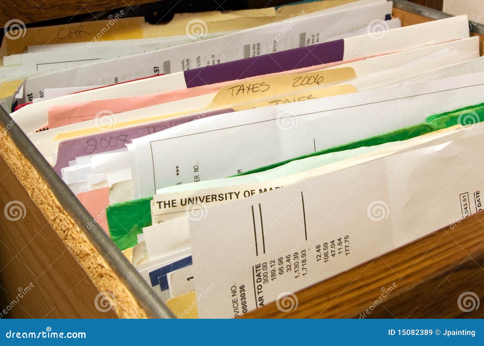 Office Filing Cabinet Full Of Folders With Documents Organized By ...