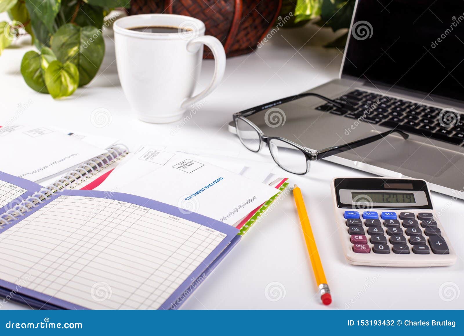 Home Finance Planner and Bill Organizer Stock Photo - Image of white ...
