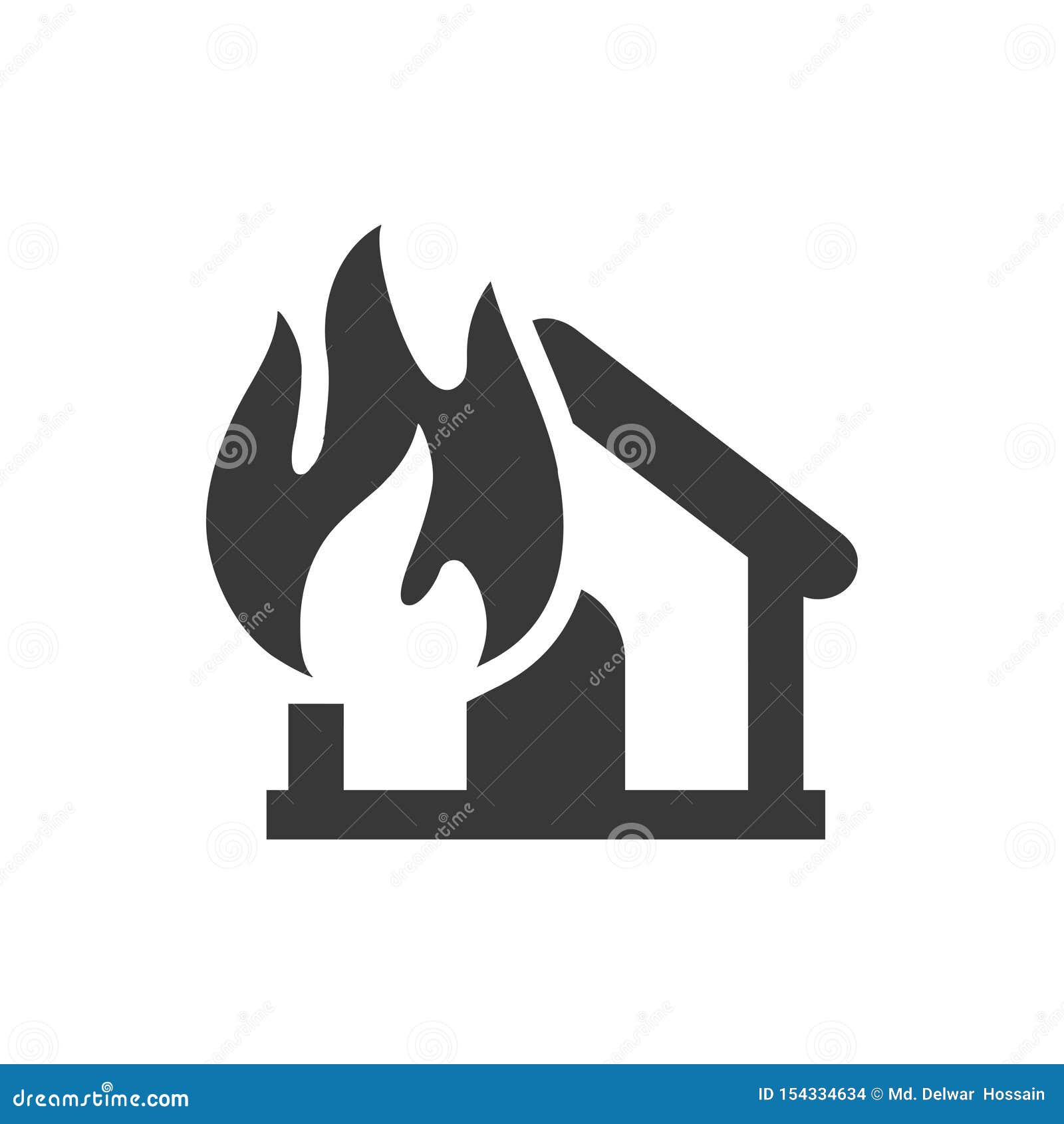Home fire explosion icon stock vector. Illustration of symbol - 154334634