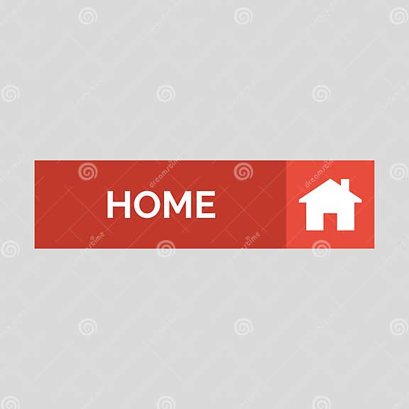Home Flat Button on Grey Background. Stock Illustration - Illustration ...