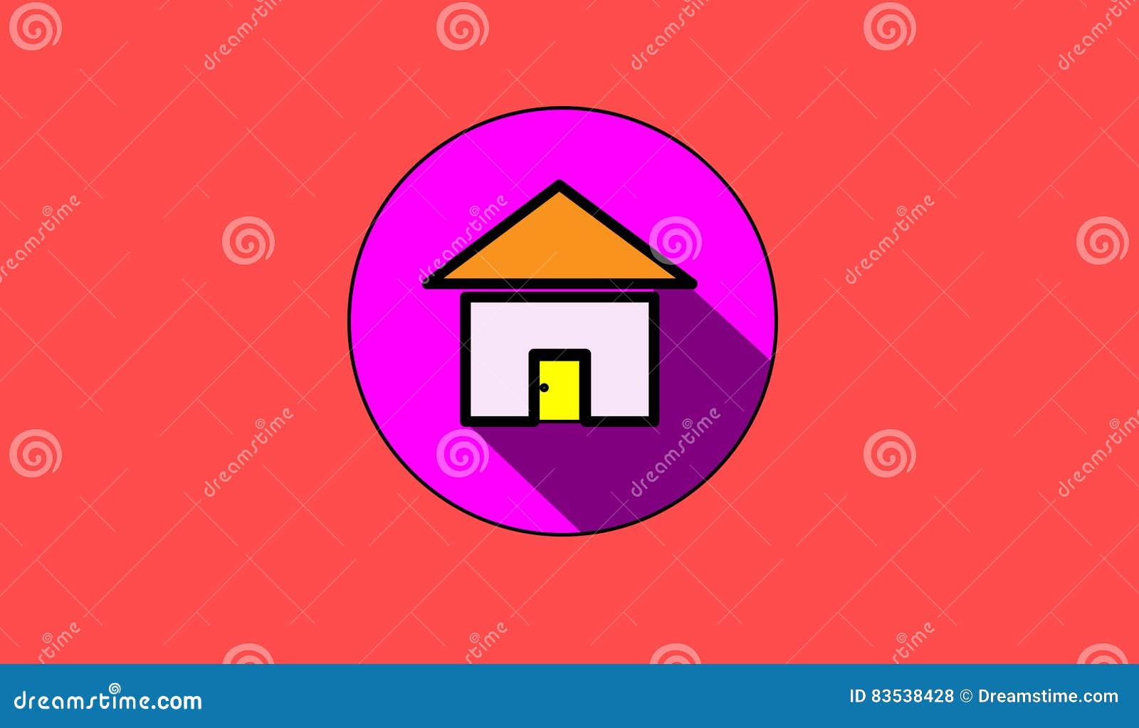 Home flat icon stock illustration. Illustration of colors - 83538428