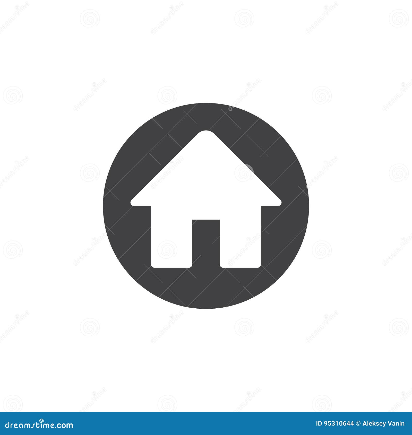 Home Flat Icon. Round Simple Button, Circular Vector Sign Stock Vector ...