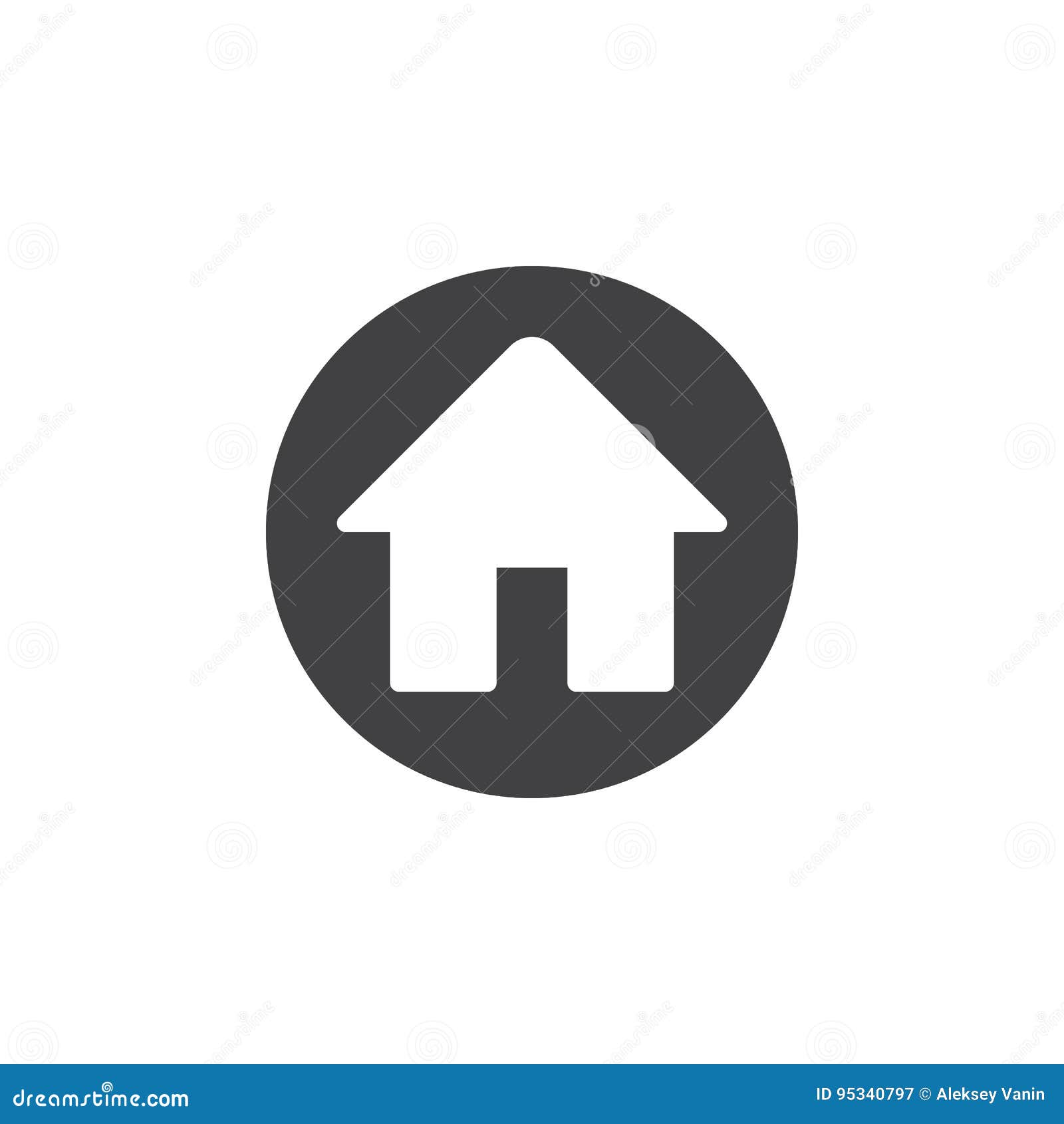 Home Flat Icon. Round Simple Button, Circular Vector Sign Stock Vector ...
