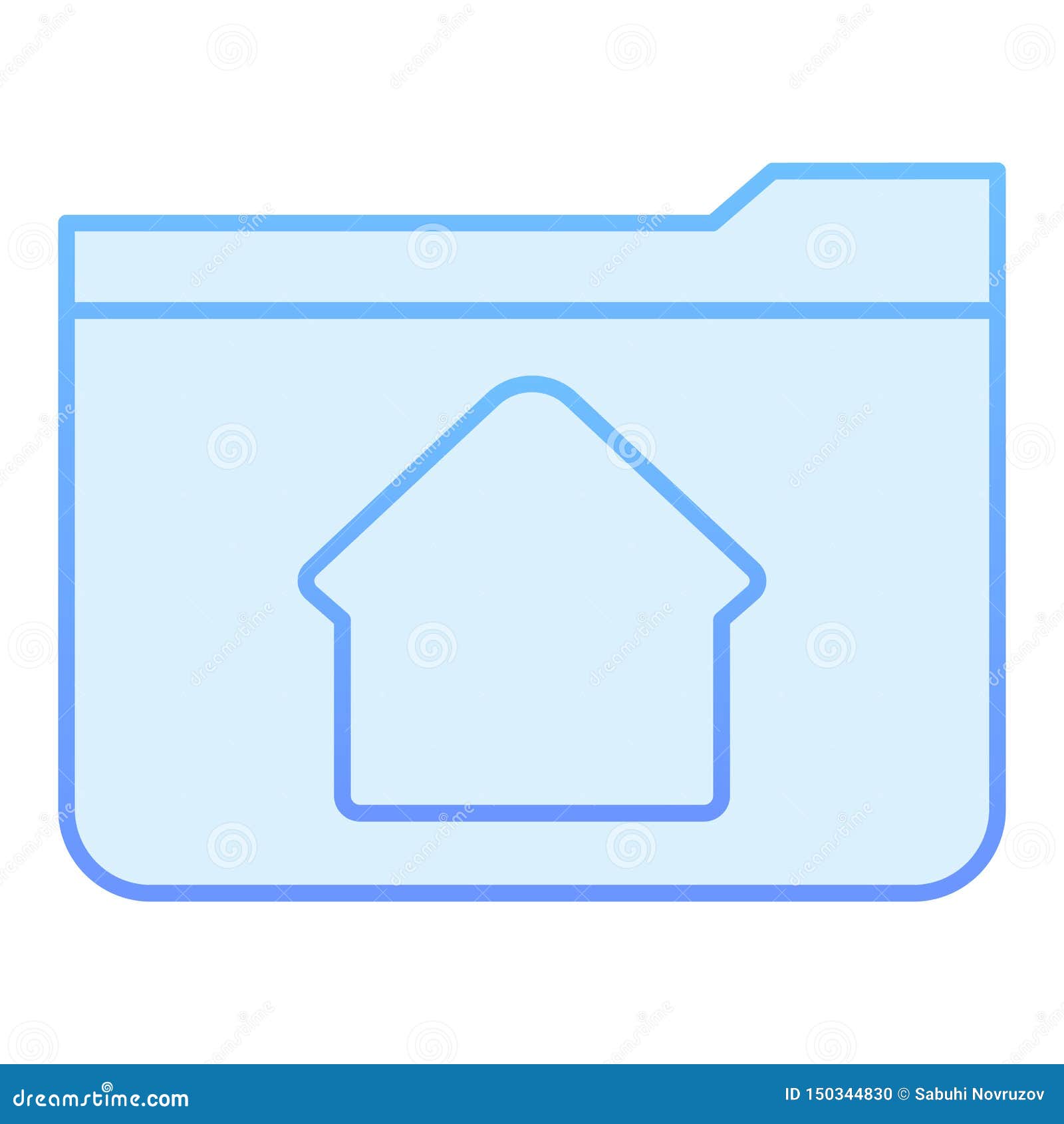 Home Folder Flat Icon. Folder with House Blue Icons in Trendy Flat ...