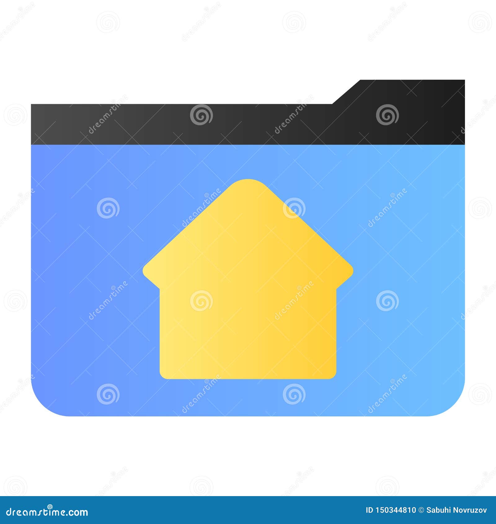 Home Folder Flat Icon. Folder with House Color Icons in Trendy Flat ...