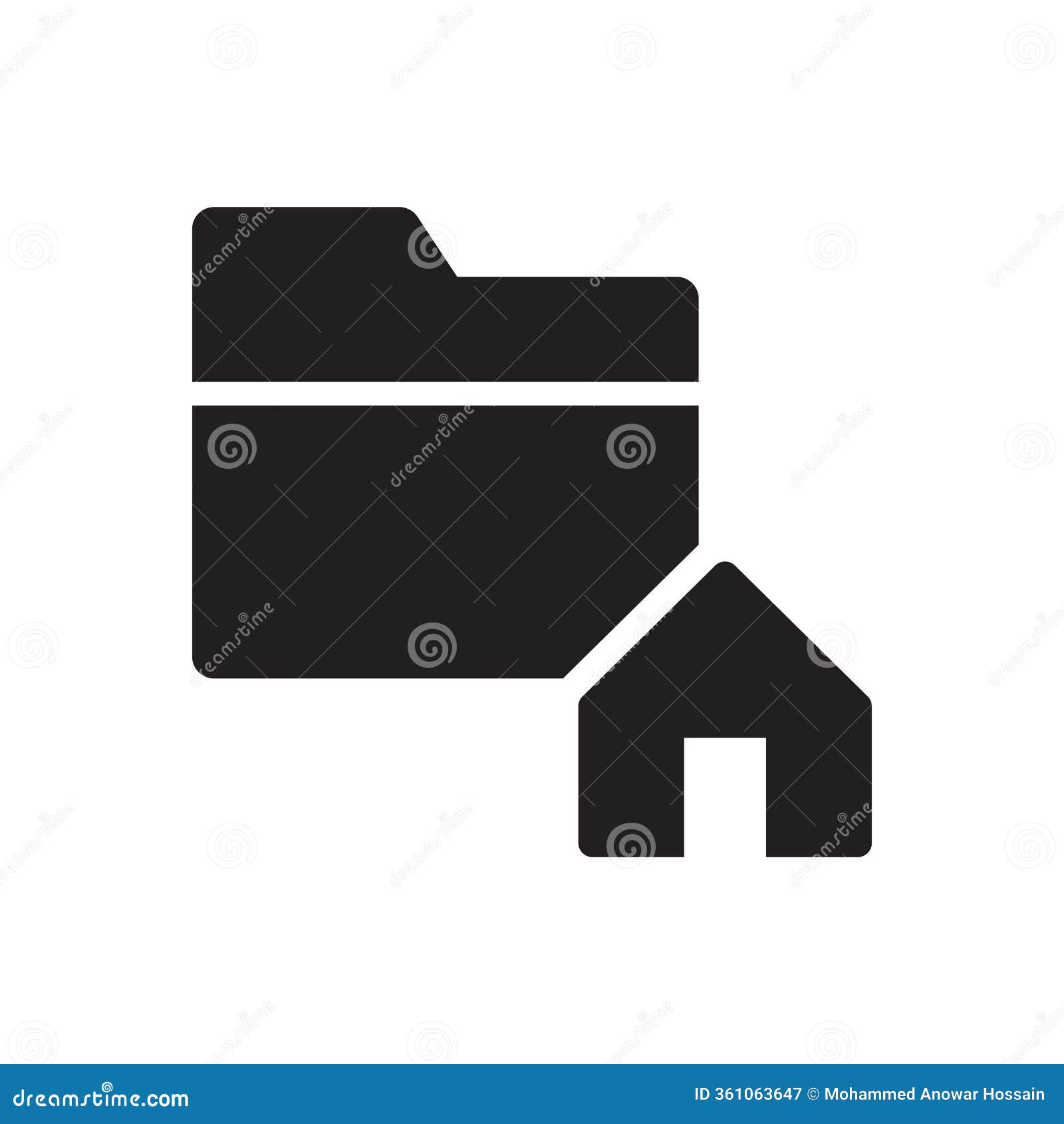 Home Folder Icon - House Data Icon Stock Illustration - Illustration of ...