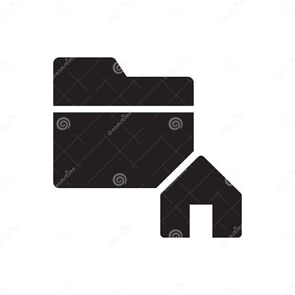 Home Folder Icon - House Data Icon Stock Illustration - Illustration of ...