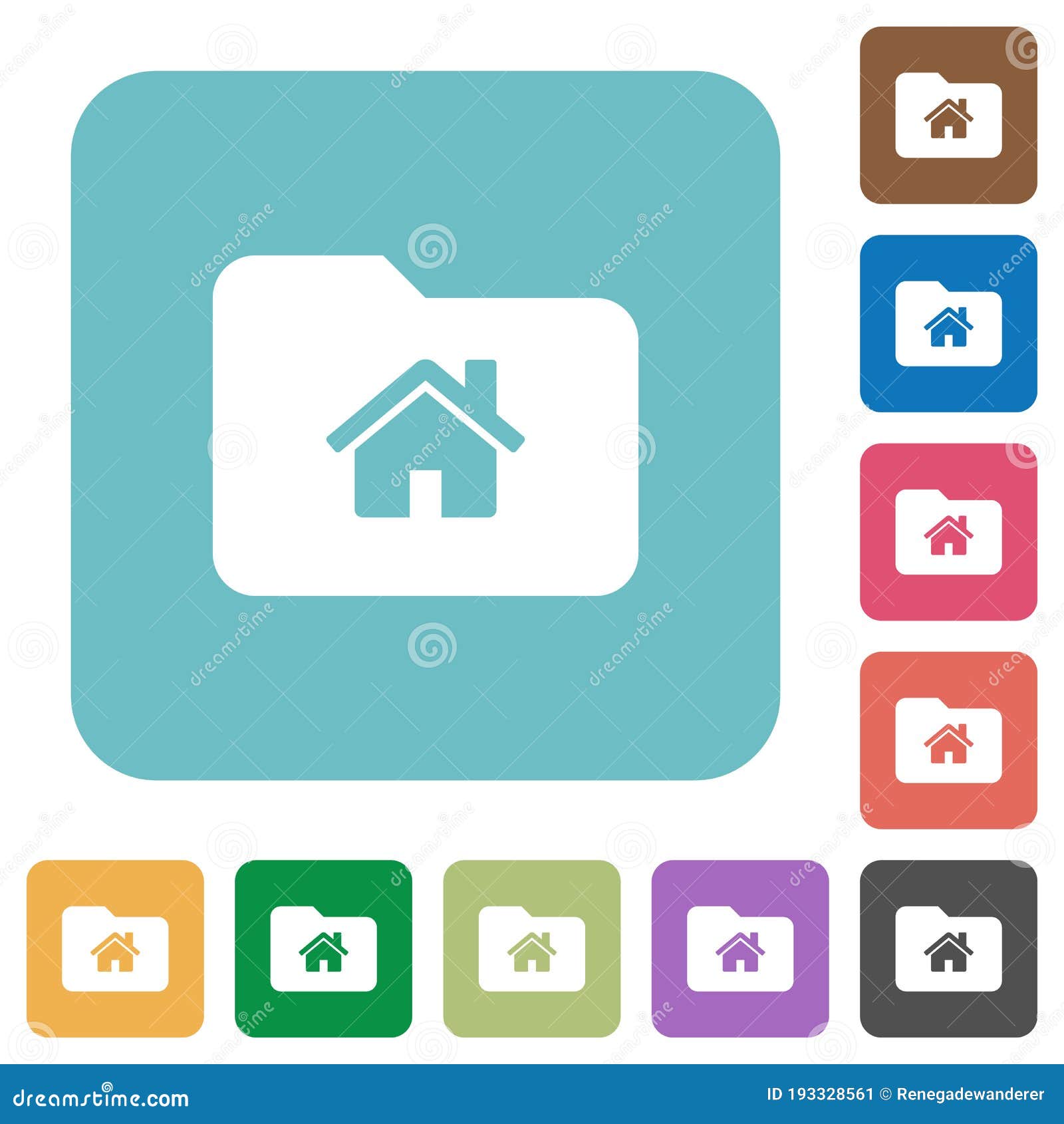 Home Folder Icons With Shadows And Outlines Vector Illustration ...
