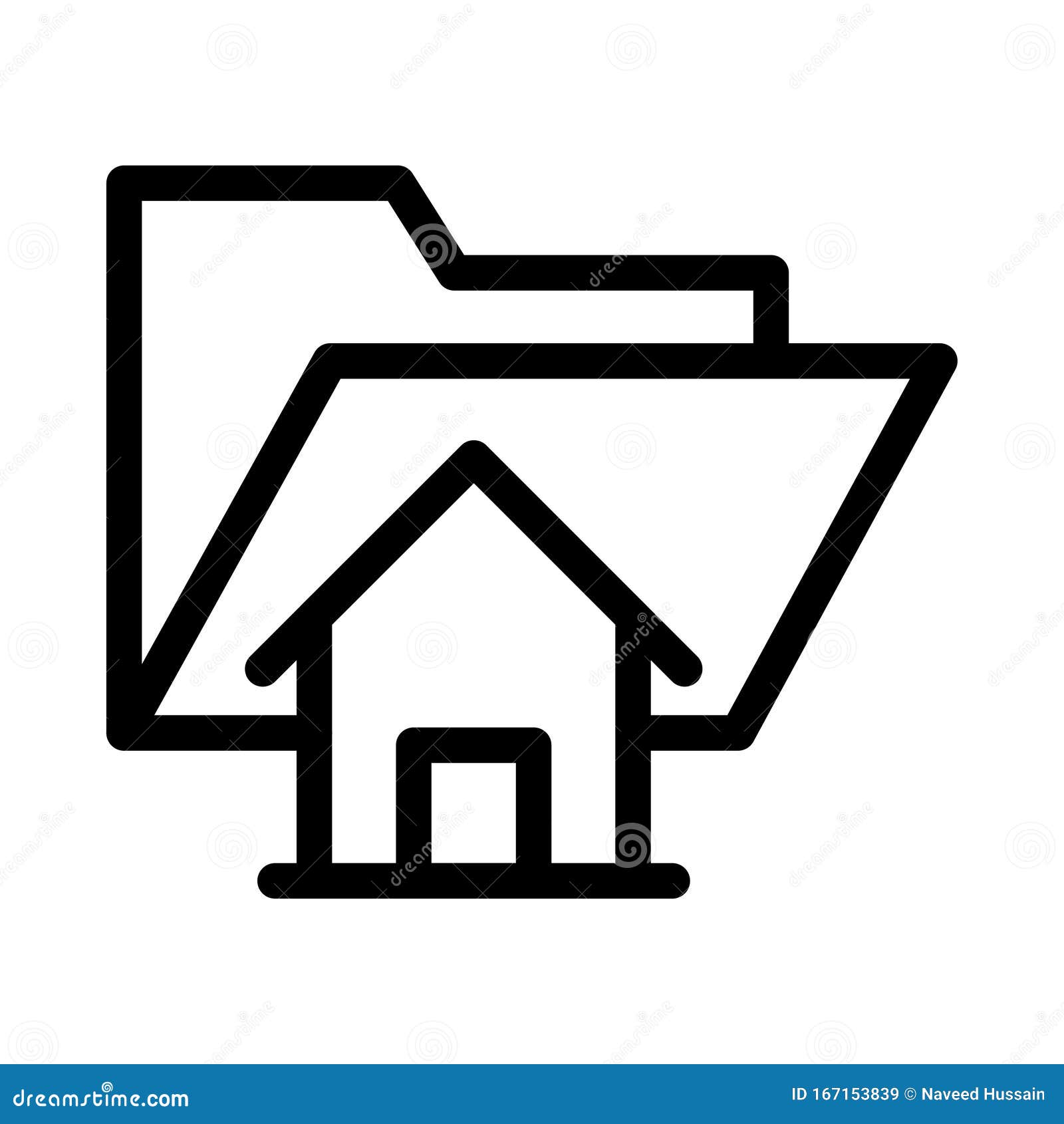 Home Folder Vector Thin Line Icon Stock Illustration - Illustration of ...
