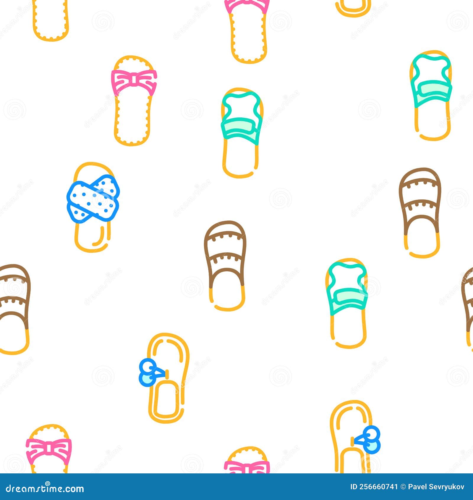 Home Footwear Comfortable Shoes Vector Seamless Pattern Stock ...
