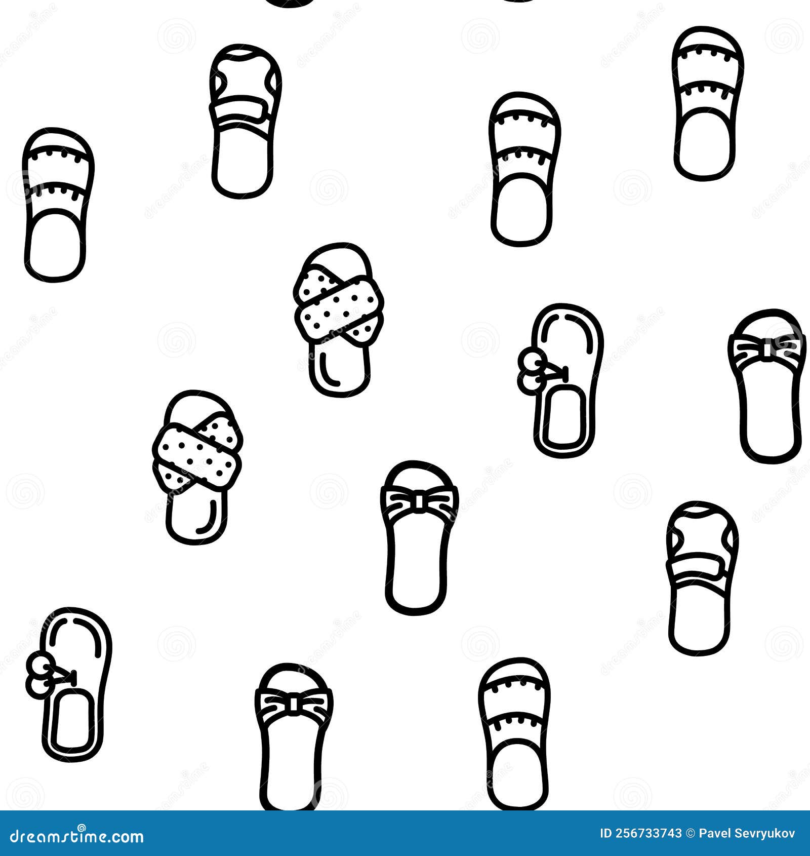 Home Footwear Comfortable Shoes Vector Seamless Pattern Stock ...