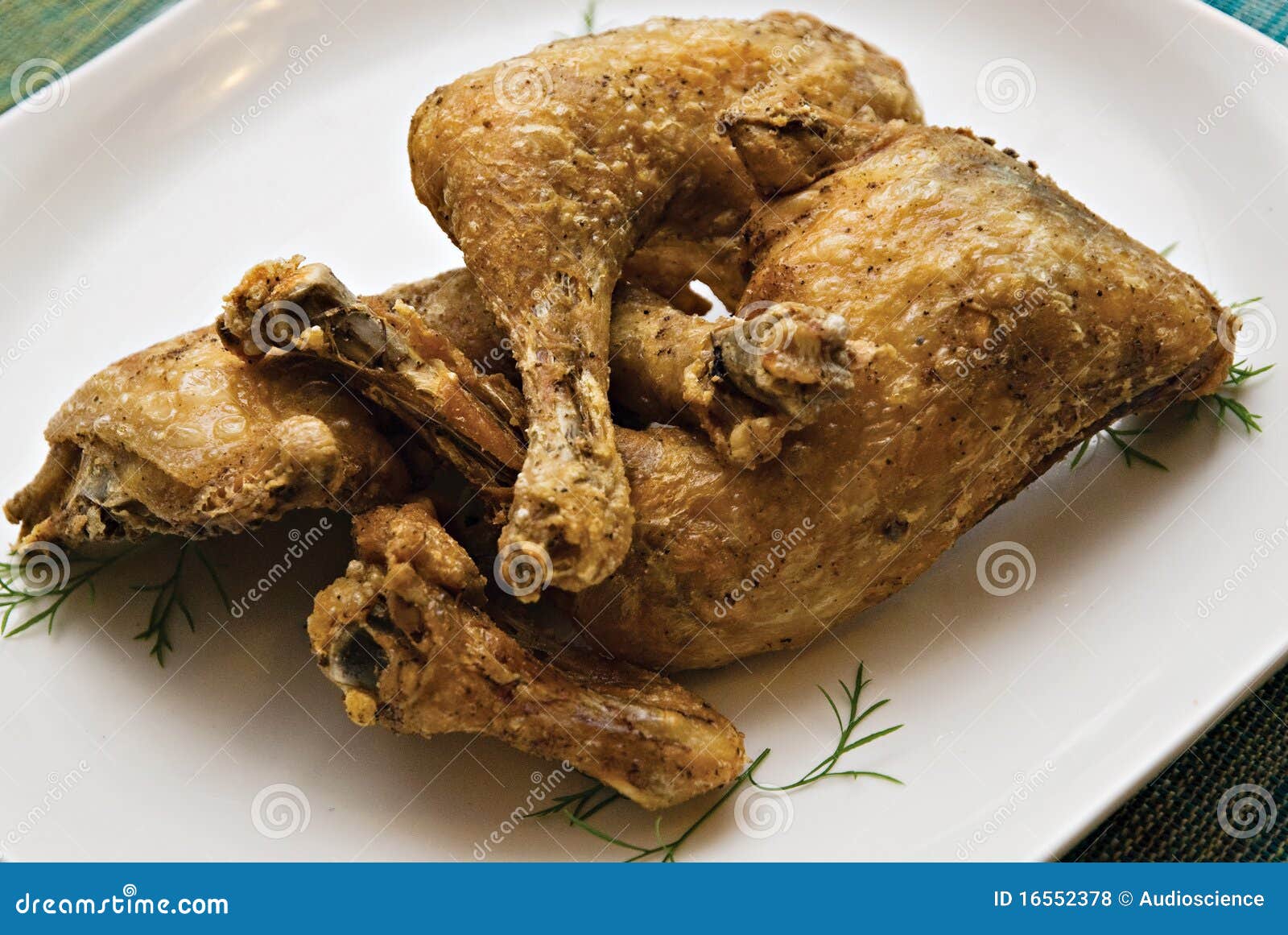 Home Fried Chicken on a Plate Stock Photo - Image of lunch, golden ...