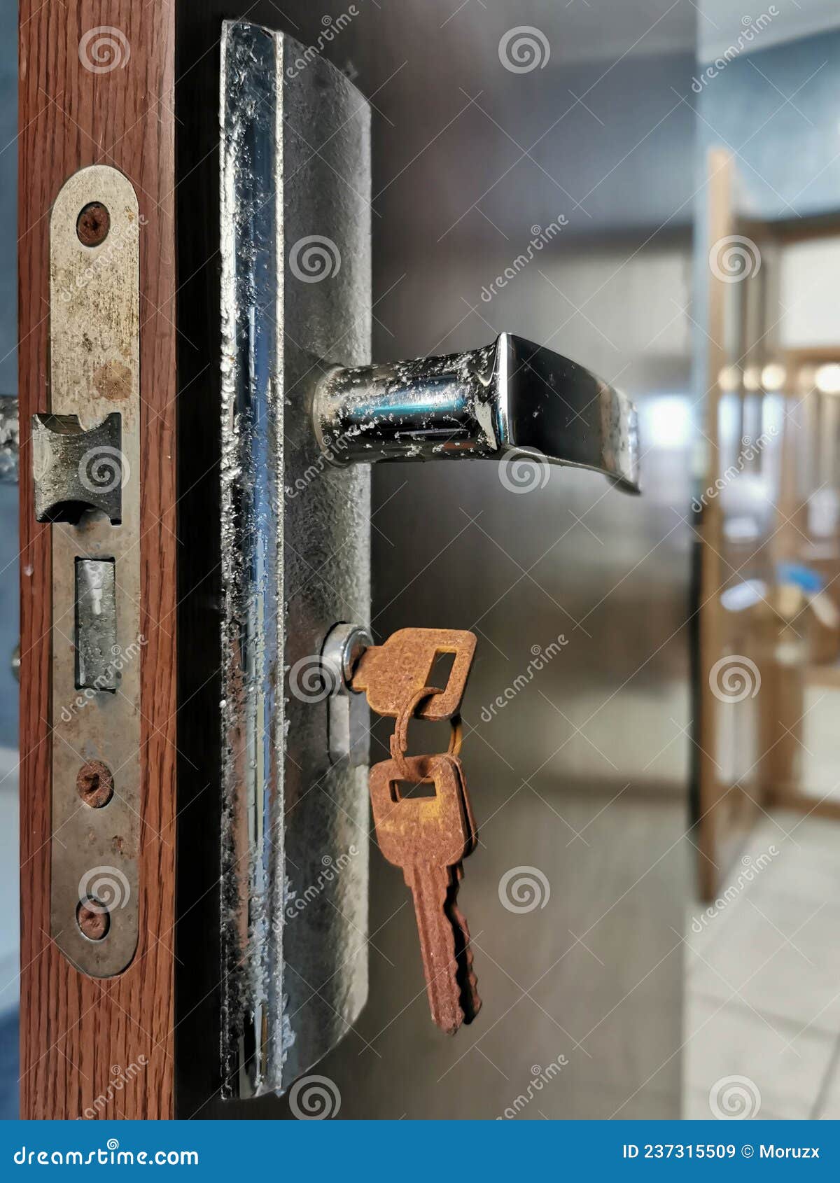 Home Front Door Lock with Rusty Keys Stock Image - Image of symbol ...