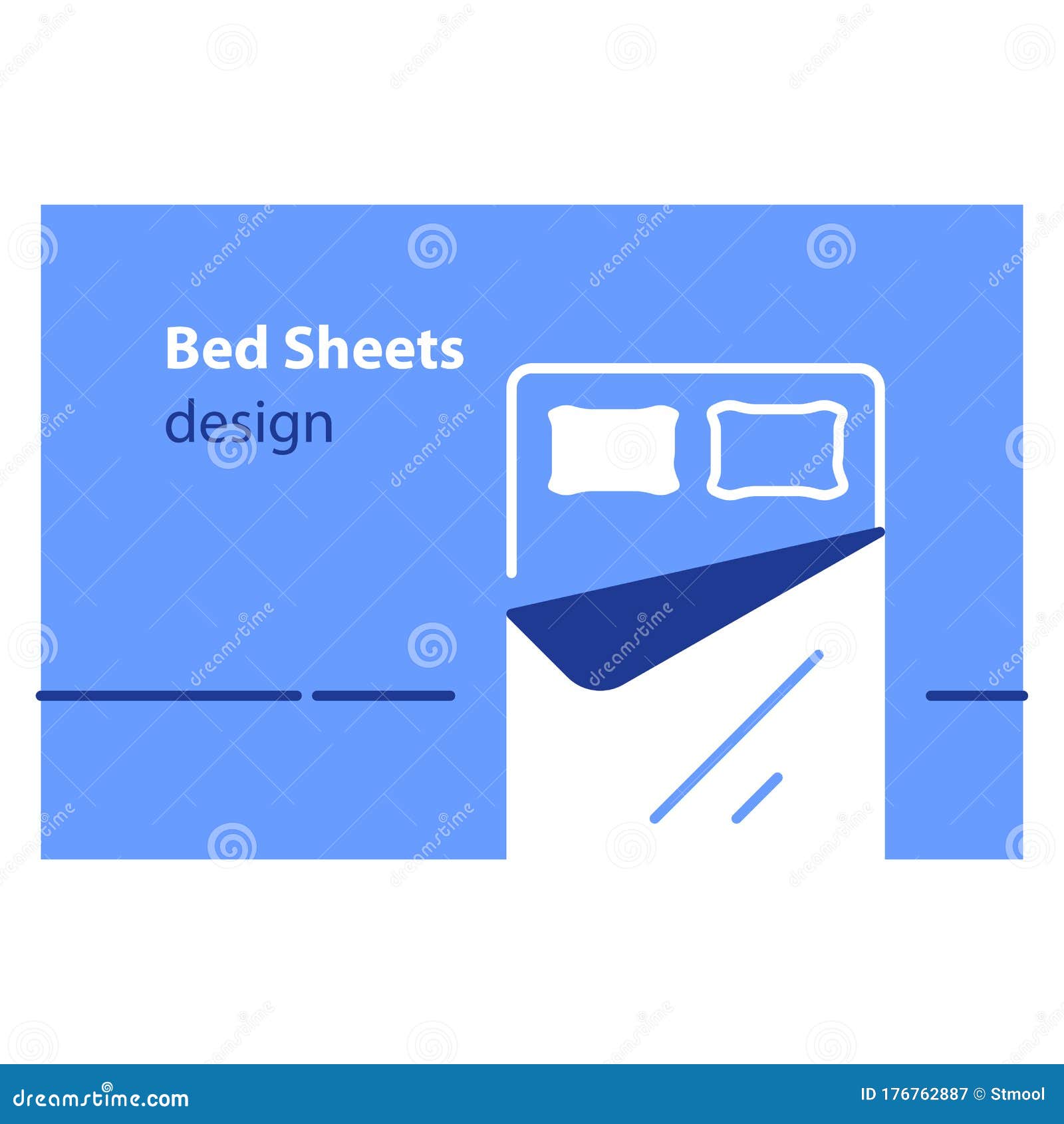 Home Furniture, Bed Frame and Sheets, Top View Stock Vector ...