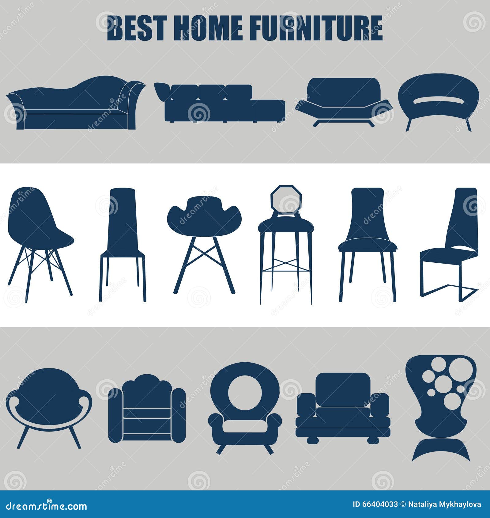 Home Furniture, Illustrations Concept Design Set, Vector Stock Vector ...