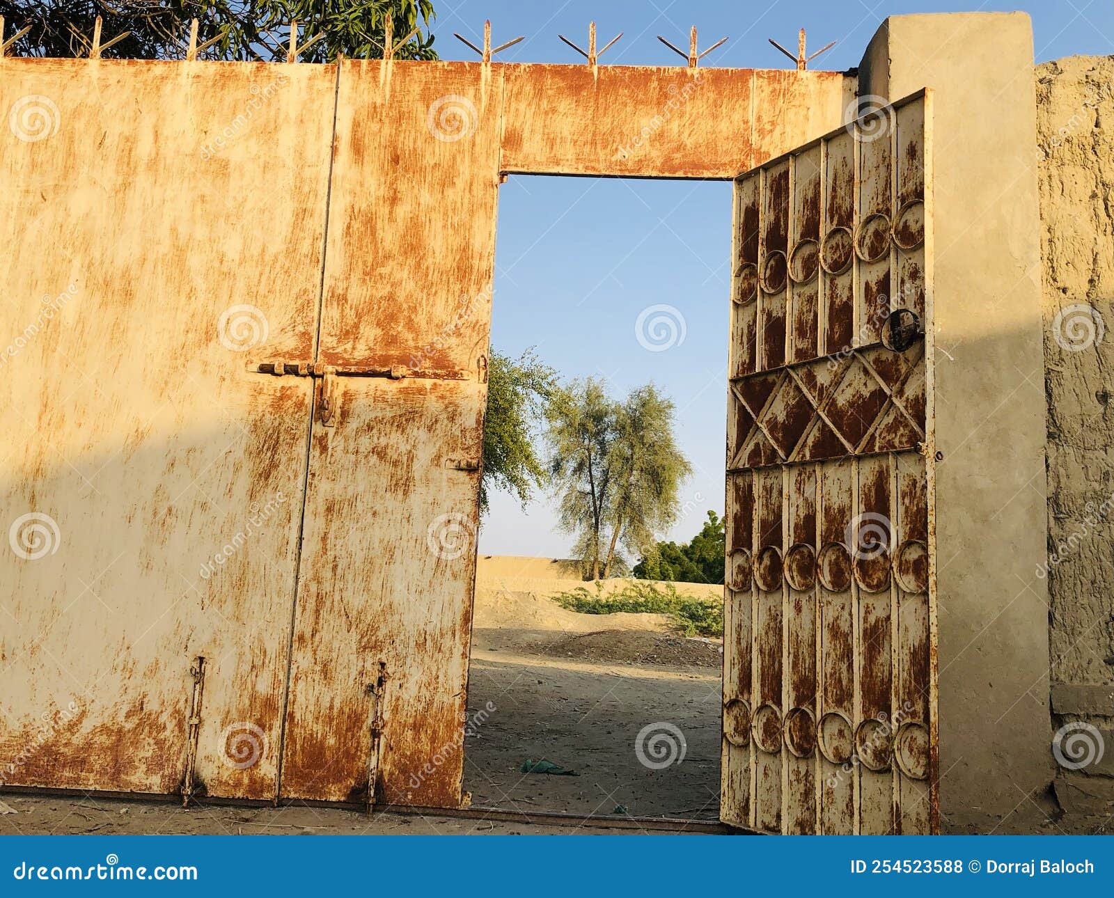 Home gate stock photo. Image of gate, view, open, paint - 254523588