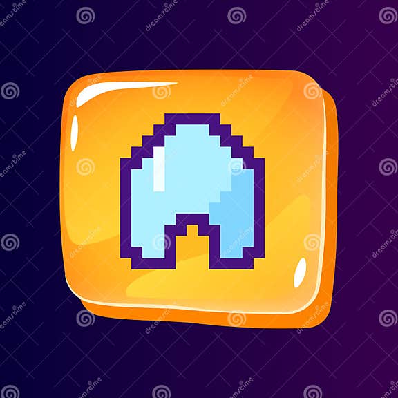 Home Glossy Ui Button with Pixelated Color Icon Stock Vector - Illustration of arcade, page ...