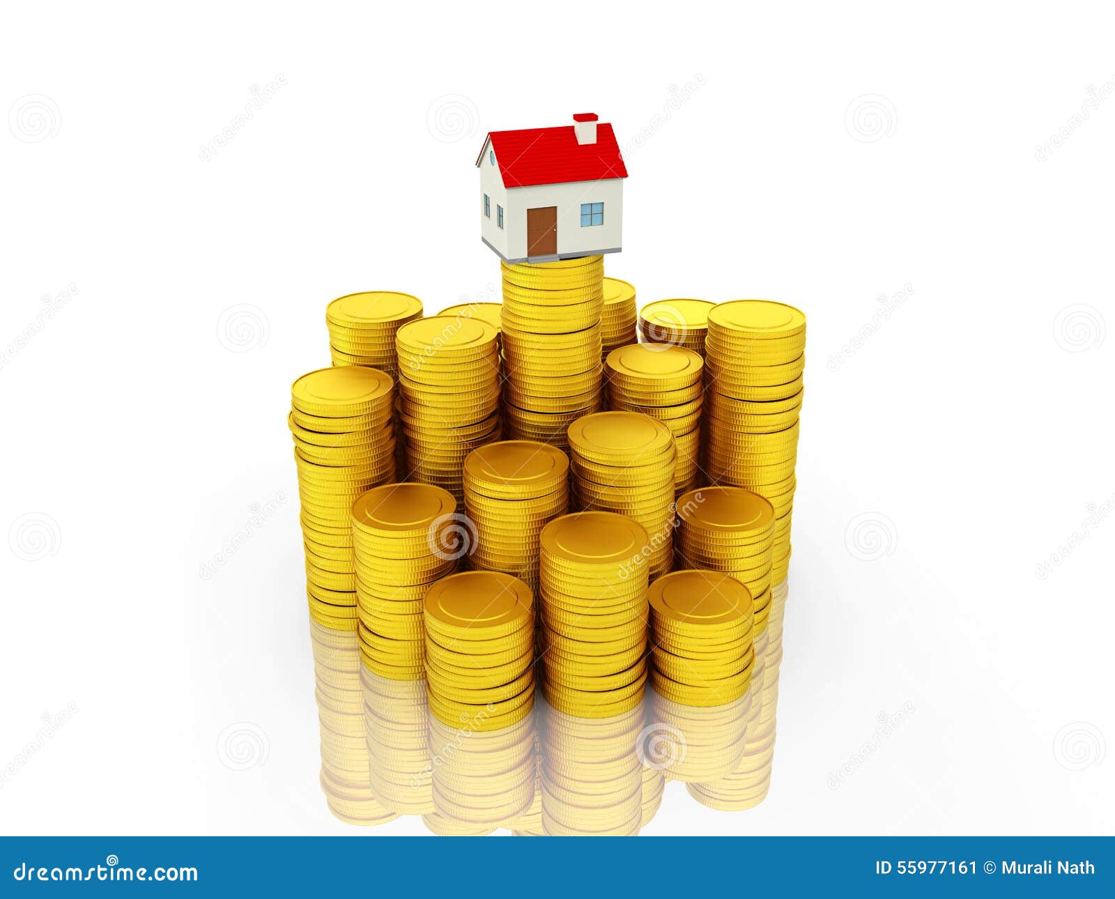 Home with Gold Coin stock illustration. Illustration of chart - 55977161