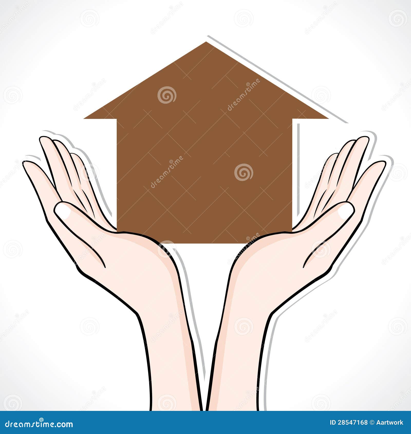 Home in hand stock vector. Illustration of isolated, beautiful - 28547168