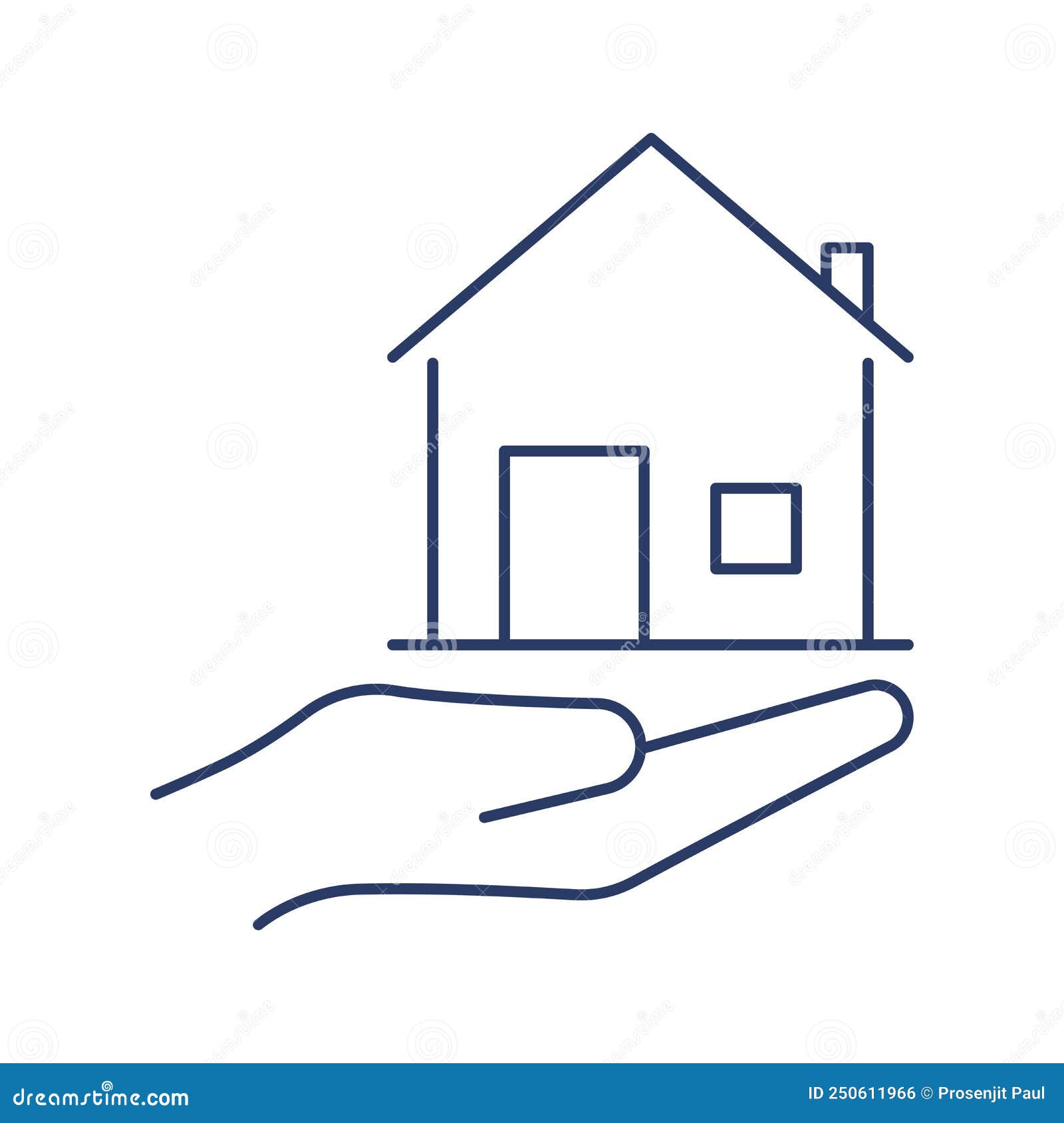 Home on hand icon vector stock vector. Illustration of icon - 250611966