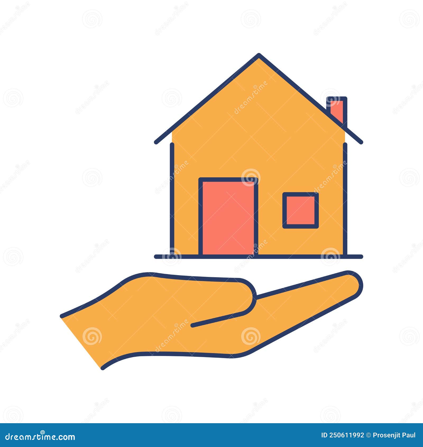 Home on hand icon vector stock vector. Illustration of sign - 250611992