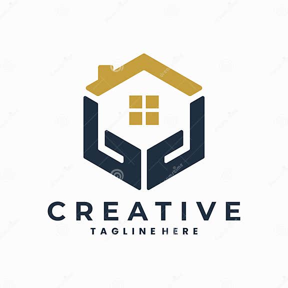 Home Hand Logo, Hand Home Logo, Hand Home Logo Design. Stock Vector ...