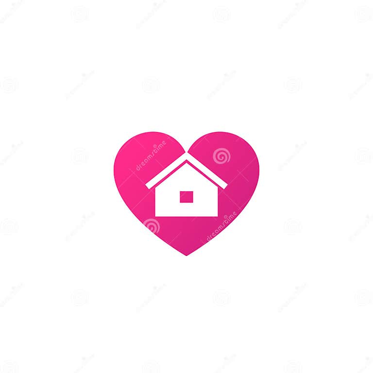 Home and Heart Logo, Vector Stock Vector - Illustration of shape ...