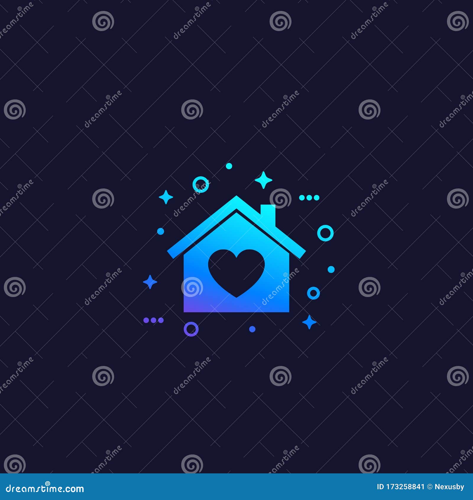 Home with heart, vector stock vector. Illustration of design - 173258841