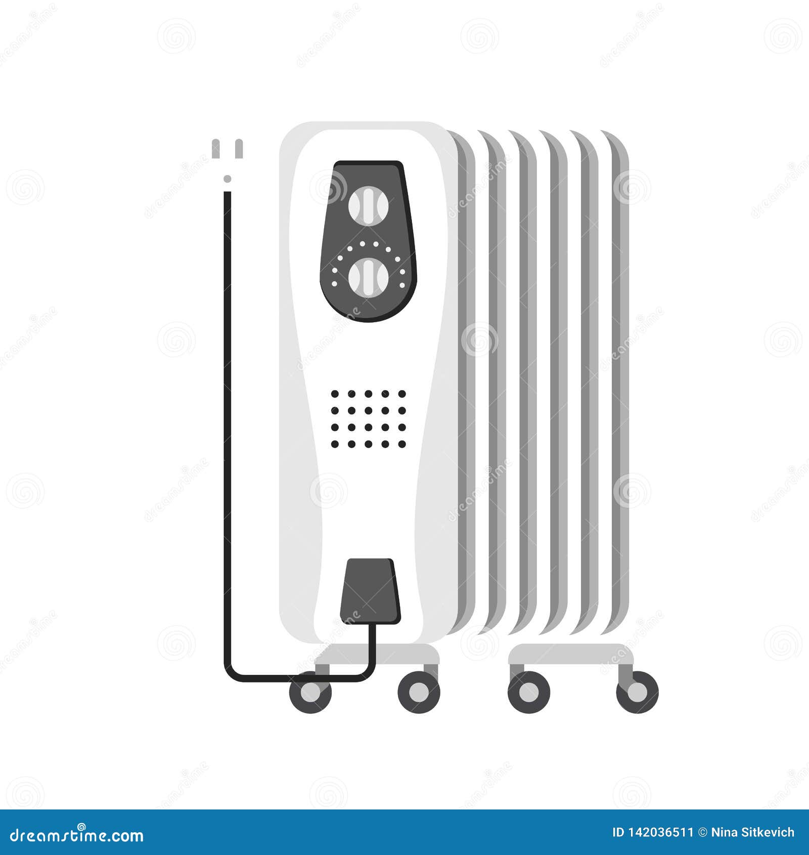 Home Heater Radiator Icon, Flat Style Stock Vector - Illustration of ...