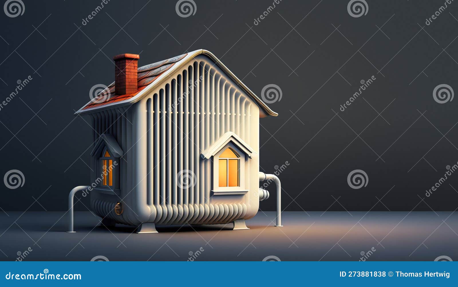 Home Heating Radiator in the Form of a House - Generative AI Stock ...