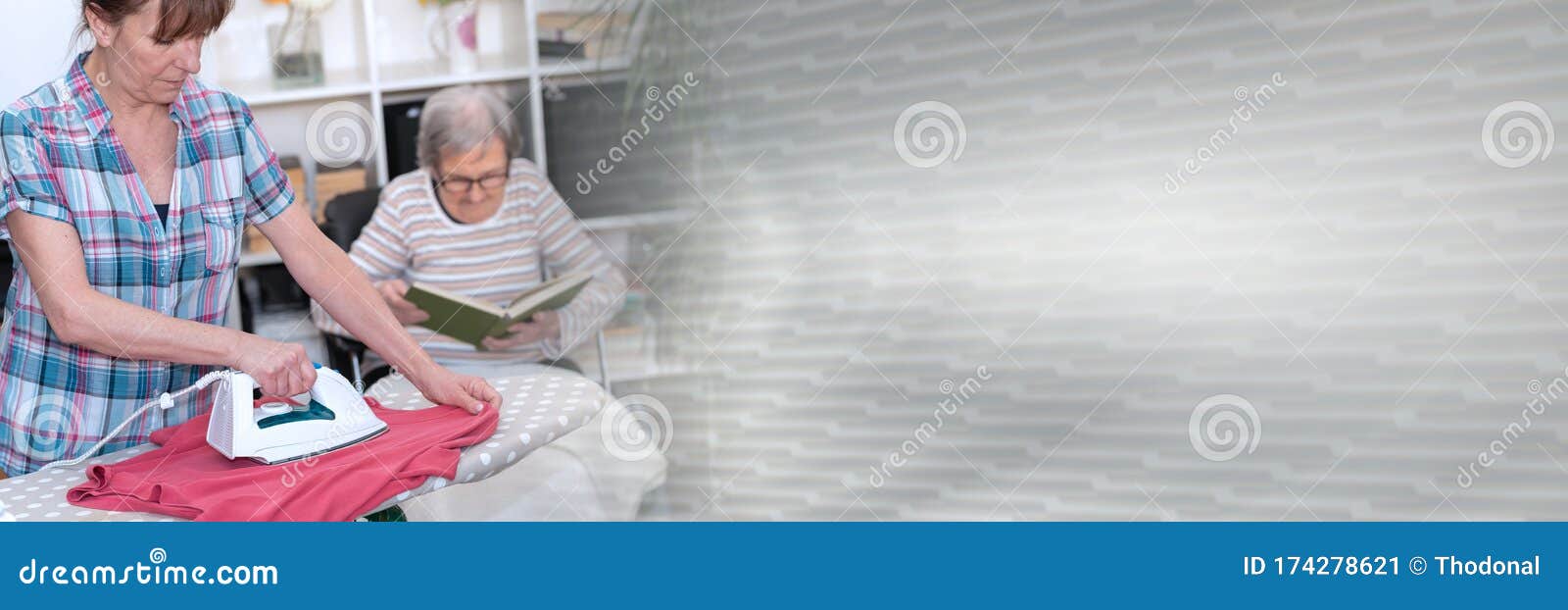 Home Help Concept; Panoramic Banner Stock Image - Image of family ...