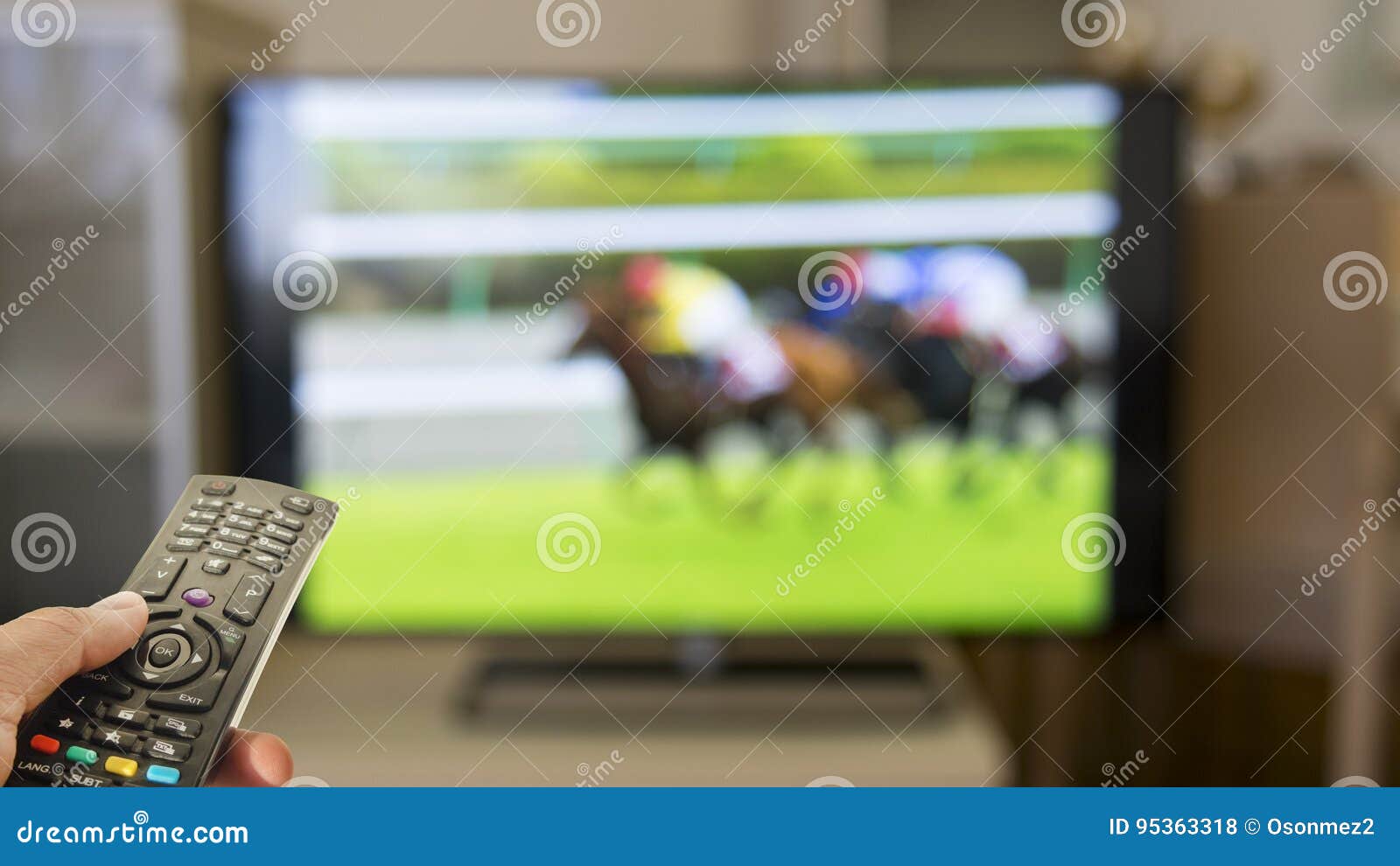Home Horse Racing Watching on TV Stock Photo - Image of quick, bicycle ...